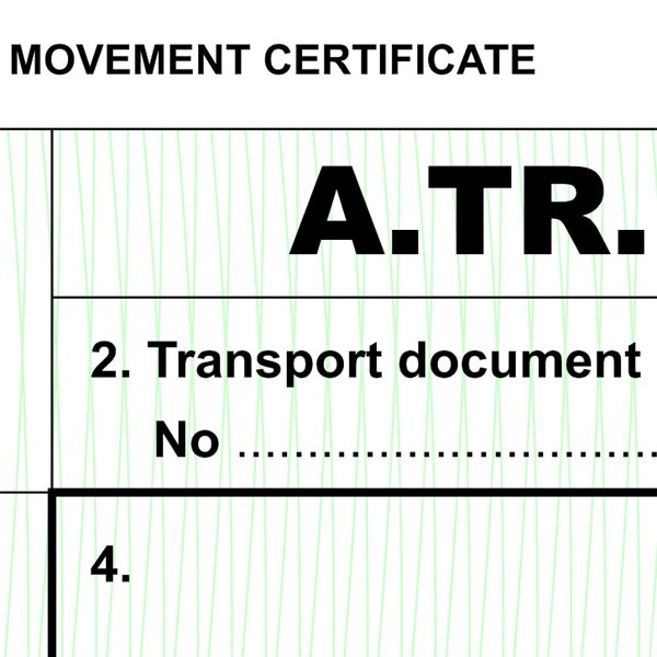 ATR Movement Certificate for exports to Turkey - Accessories for AC Drives